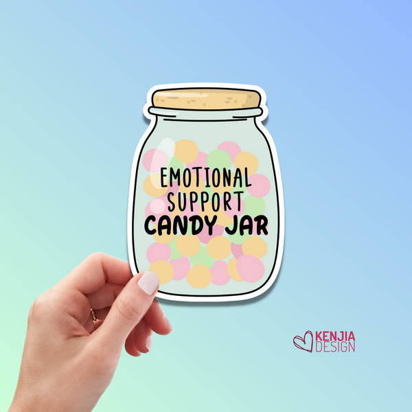 Emotional Support Candy Jar Funny Stickers and Magnets | Kenjia Design